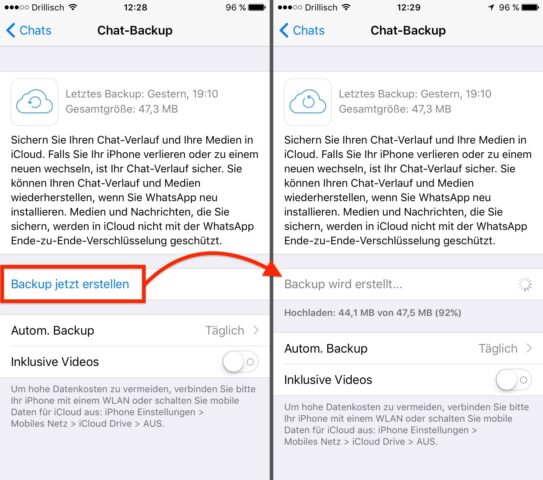 Backup Bei Whatsapp Geht Nicht Hilfe Apple Backup Erstellen