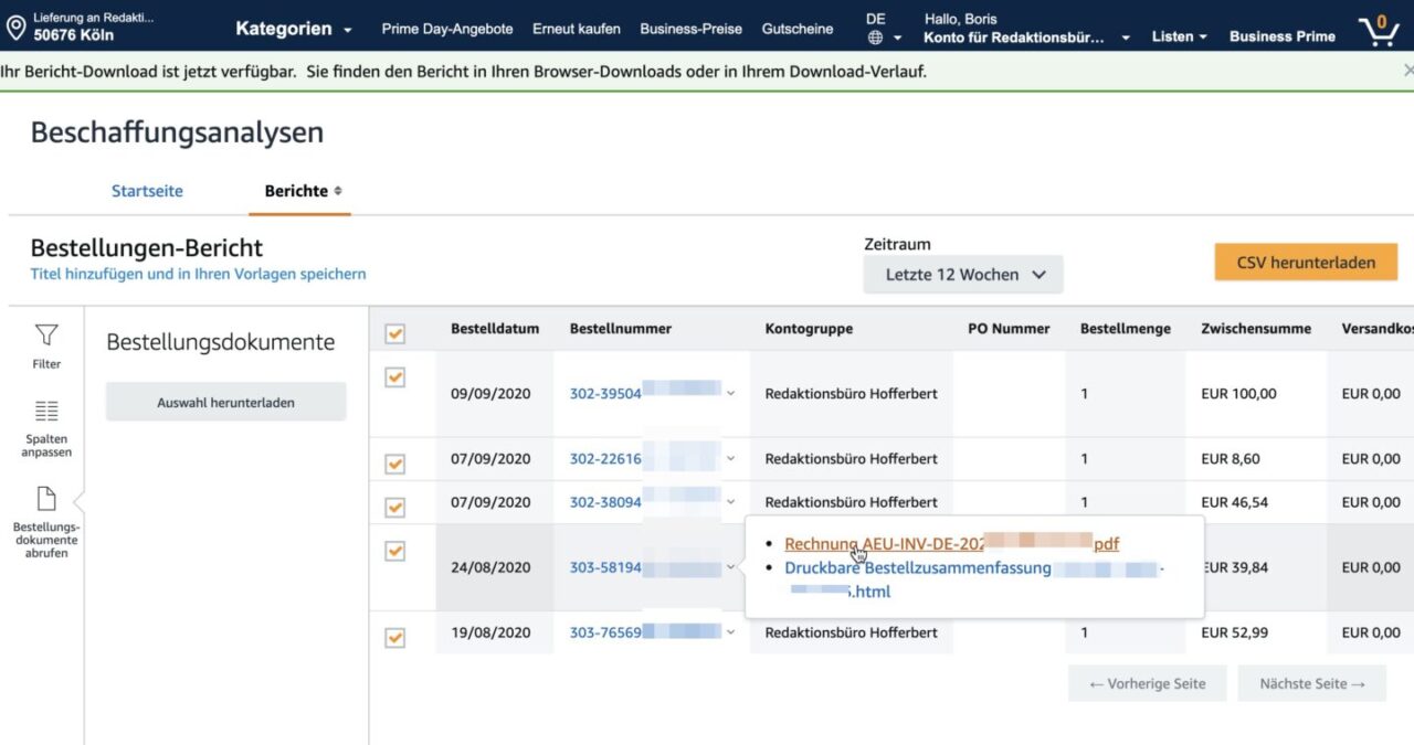 Amazon Business: Rechnungen mit ausgewiesener Umsatzsteuer verwalten | Tutonaut.de