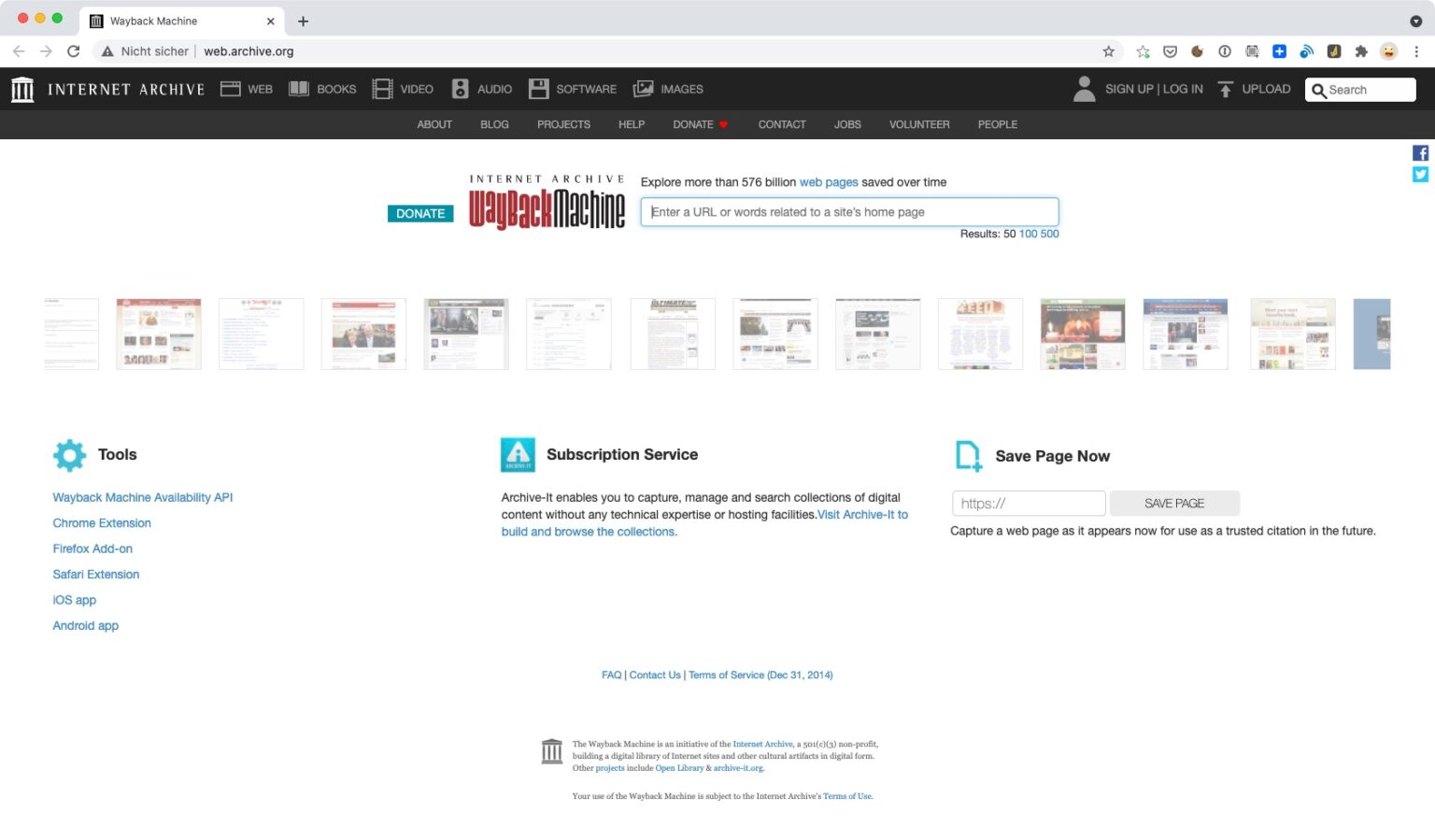 Wayback Machine: Alte Versionen von Webseiten einfacher aufrufen ...