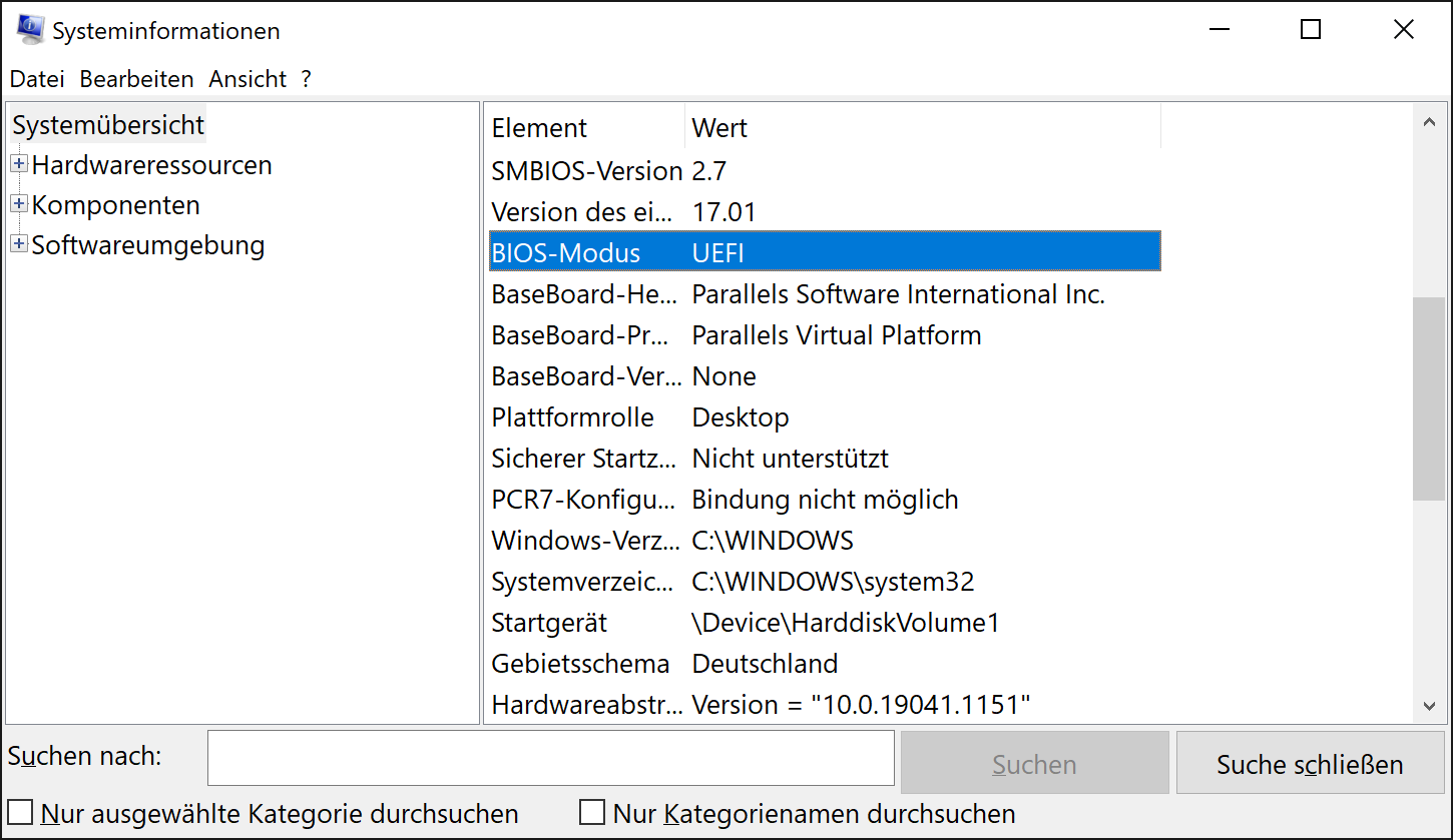 Windows 10: BIOS in UEFI umwandeln