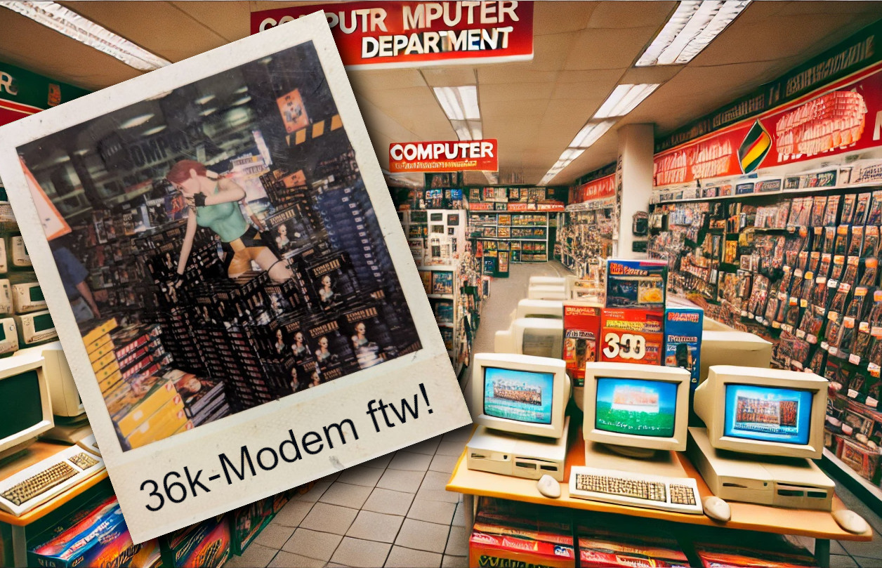 Saturn, 90er, PC-Abteilung: 33k-Modem reicht, dicke | Tutonaut